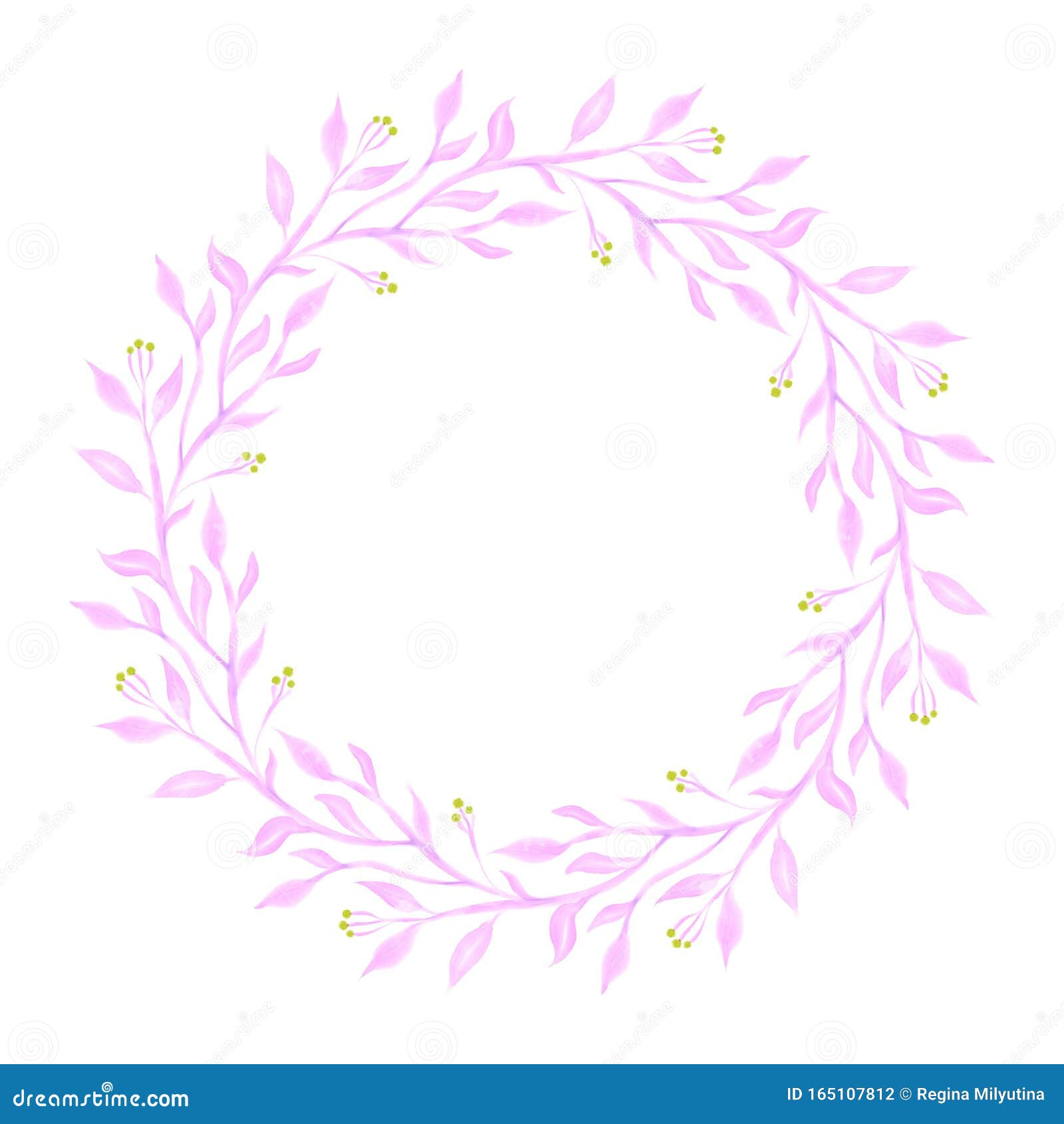 Digital Watercolor Circle Text Frame for Invitation Cards Stock ...