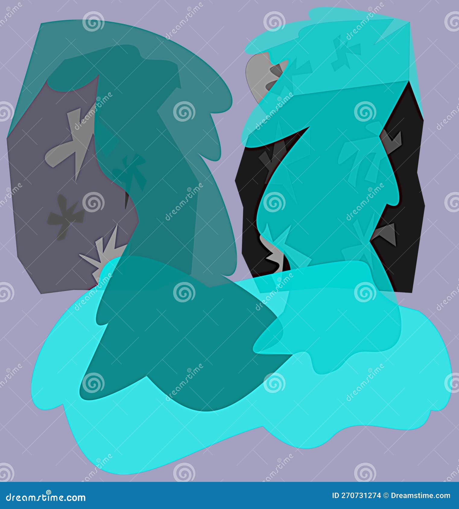 Digital Waterfall View Art stock vector. Illustration of view - 270731274