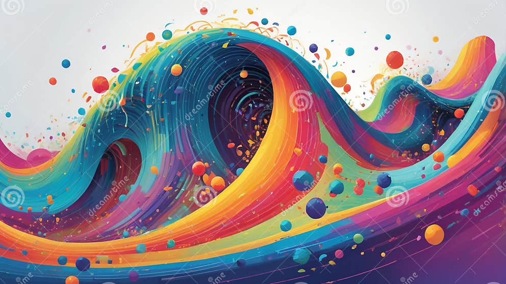 Digital Wave: an Abstract Wave of Binary Code, Pixels, and Geometric ...