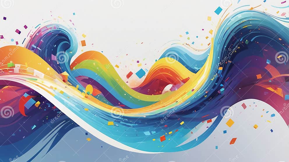 Digital Wave: an Abstract Wave of Binary Code, Pixels, and Geometric ...