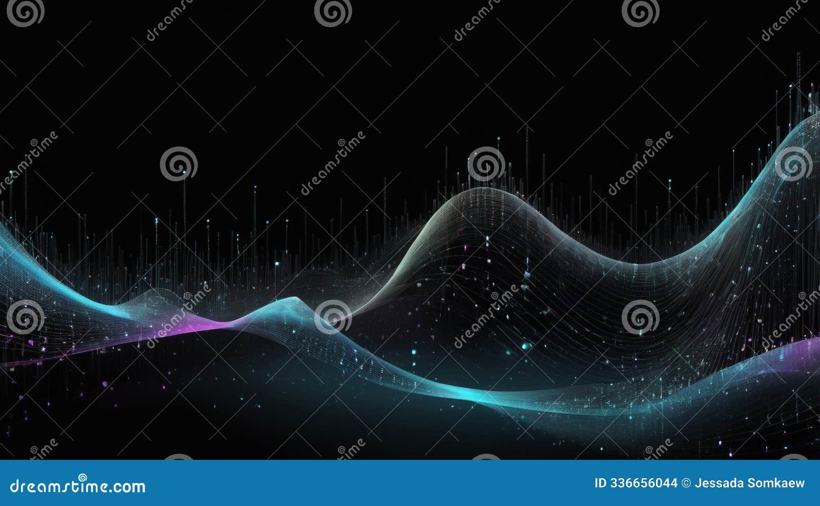 Digital Wave: an Abstract Wave of Binary Code, Pixels, and Geometric ...