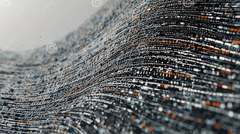 Digital Wave: an Abstract Wave of Binary Code, Pixels, and Geometric ...