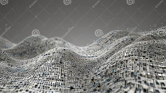 Digital Wave: an Abstract Wave of Binary Code, Pixels, and Geometric ...
