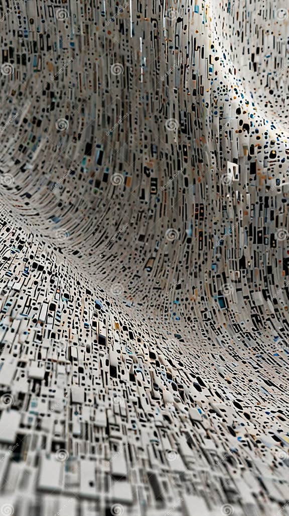 Digital Wave: an Abstract Wave of Binary Code, Pixels, and Geometric ...