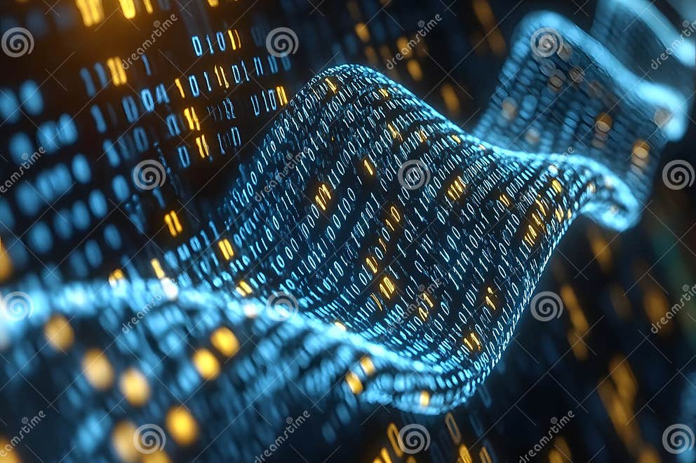 Digital Wave of Binary Code for Technology and Data Concept Design ...