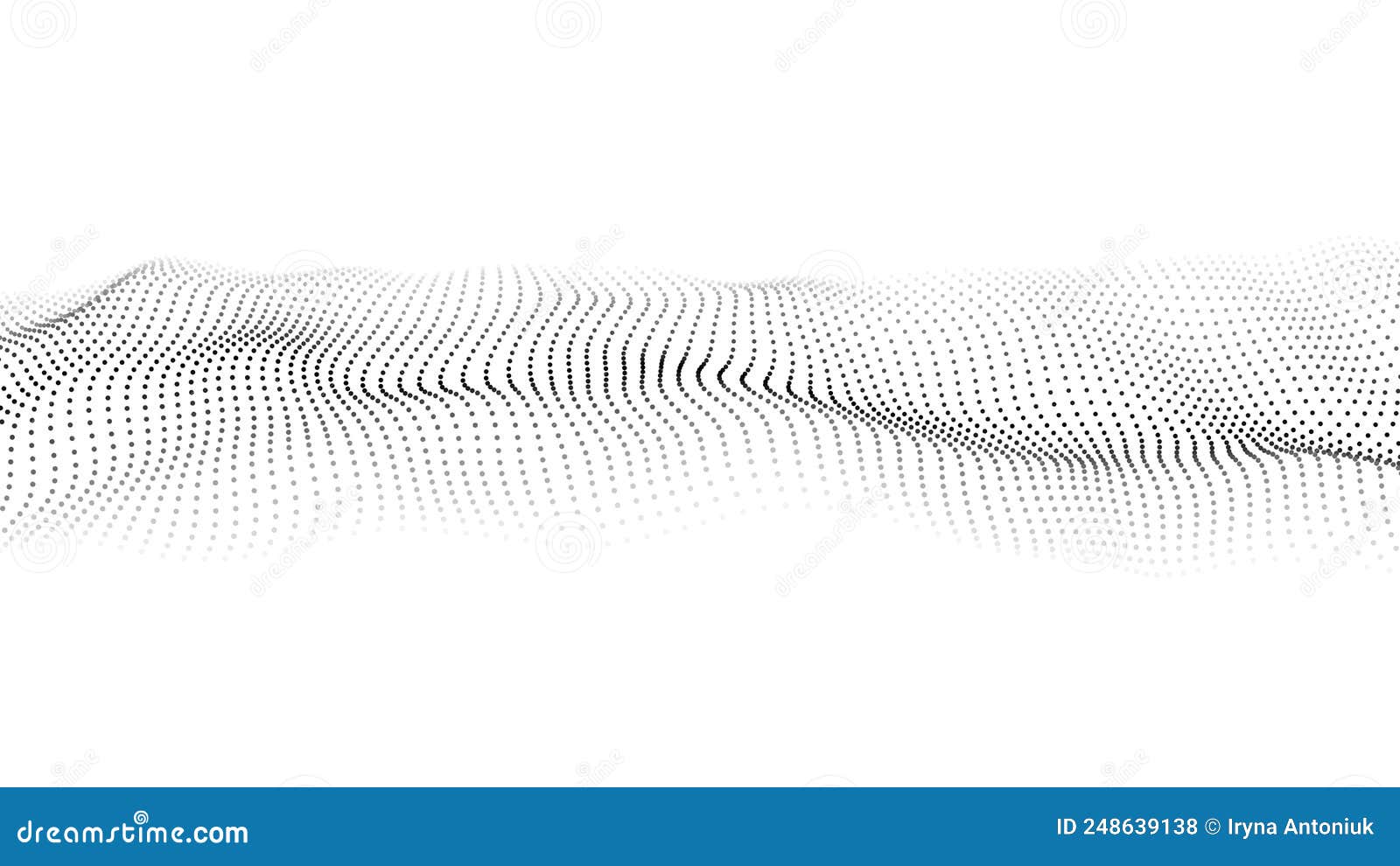 Digital Wave with Dots on the White Background. Big Data Visualization ...