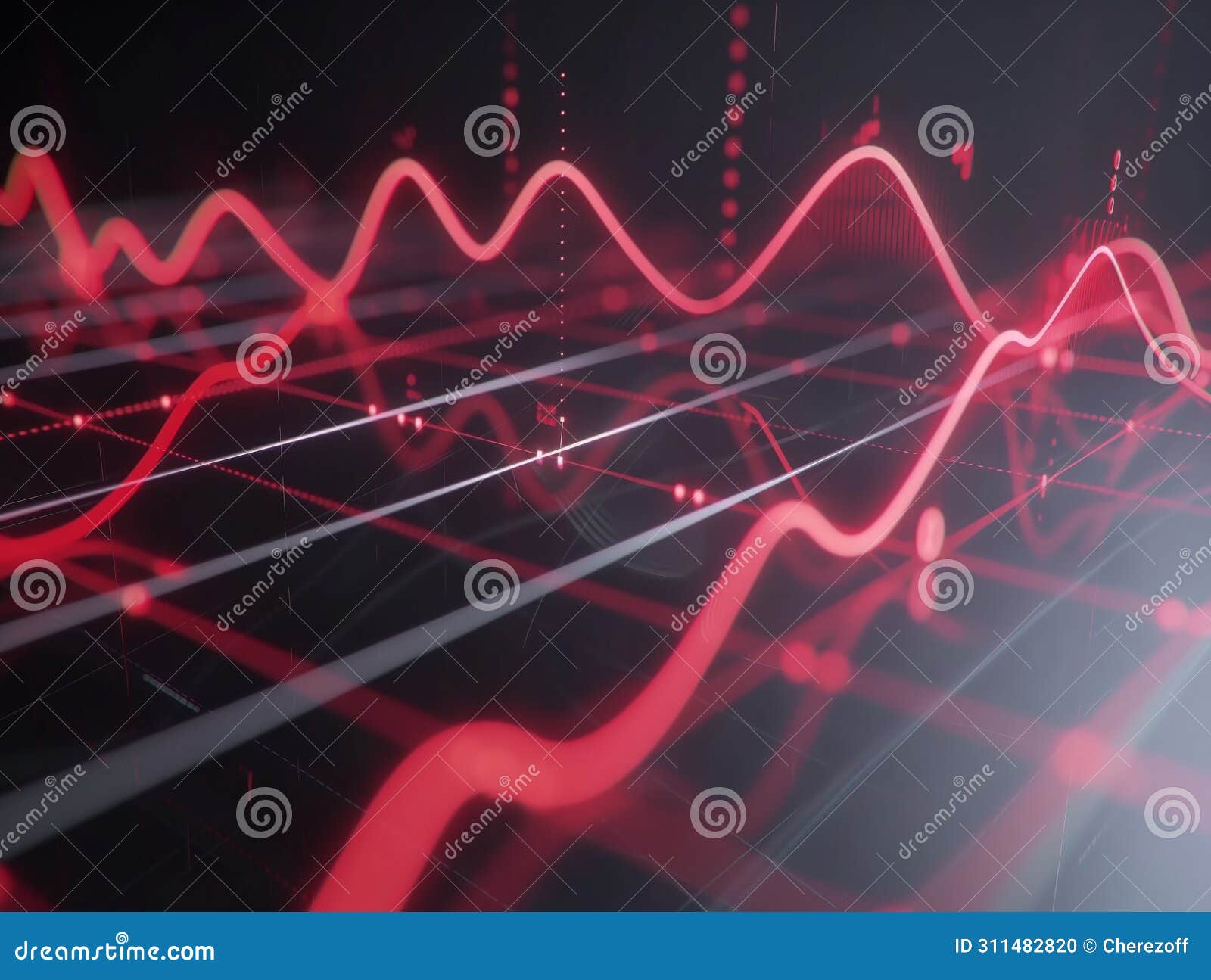 Digital Wave Dynamics in Red Stock Photo - Image of dark, digital ...
