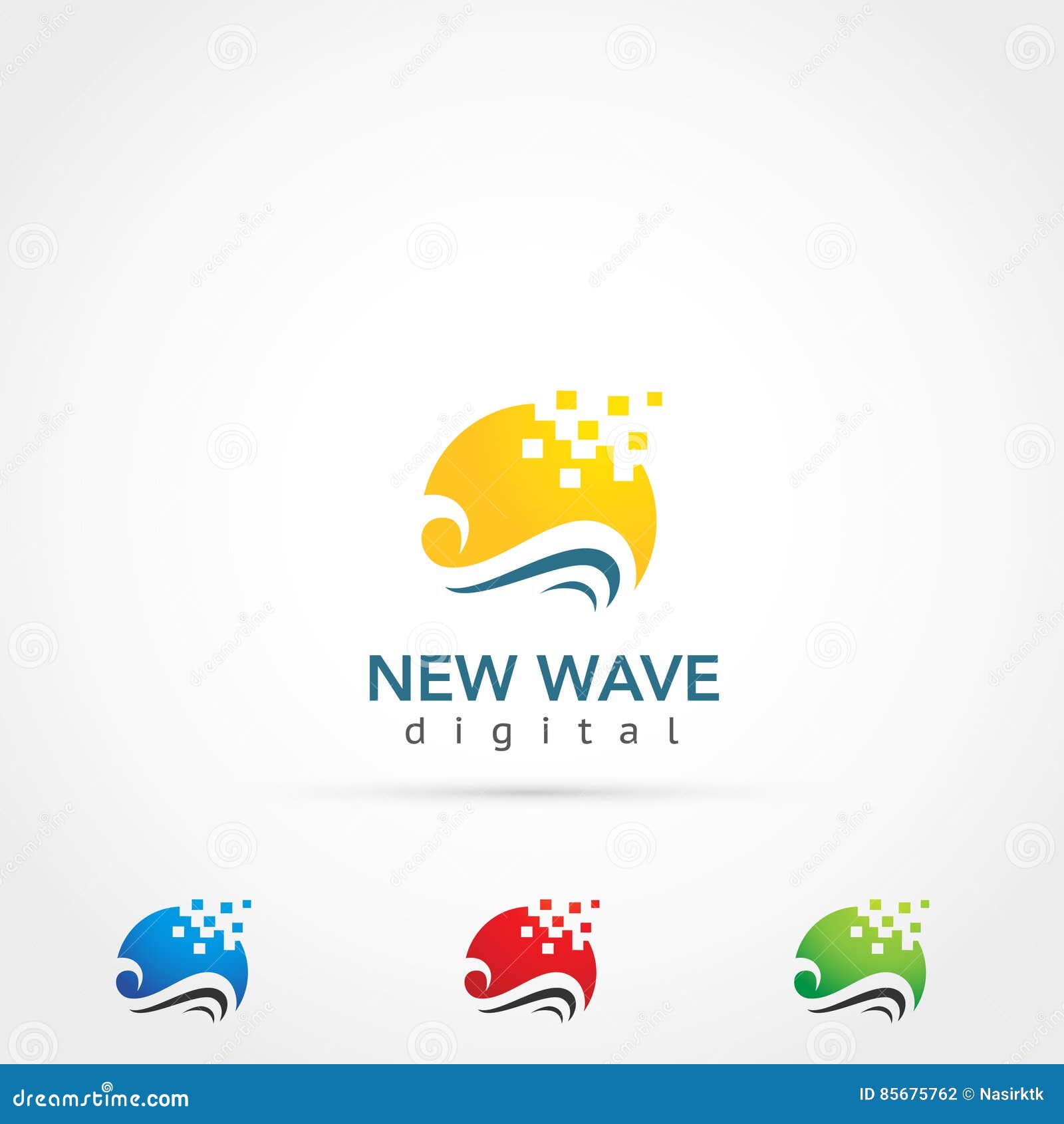Digital Wave logo stock vector. Illustration of logo - 85675762