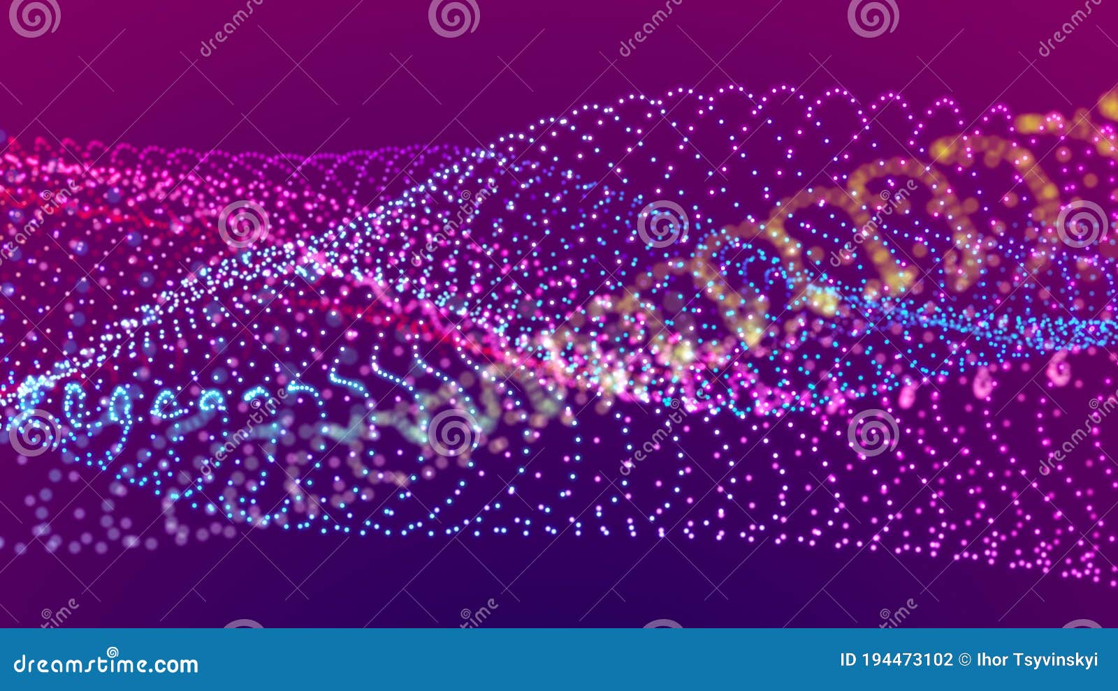 Digital Wave with Meny Dots. Abstract Backdrop of Dynamic Wave ...
