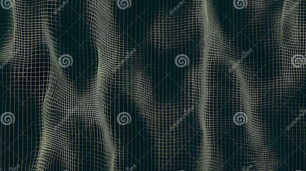 Digital Wave Patterns Create an Abstract Background with Intricate Grid ...