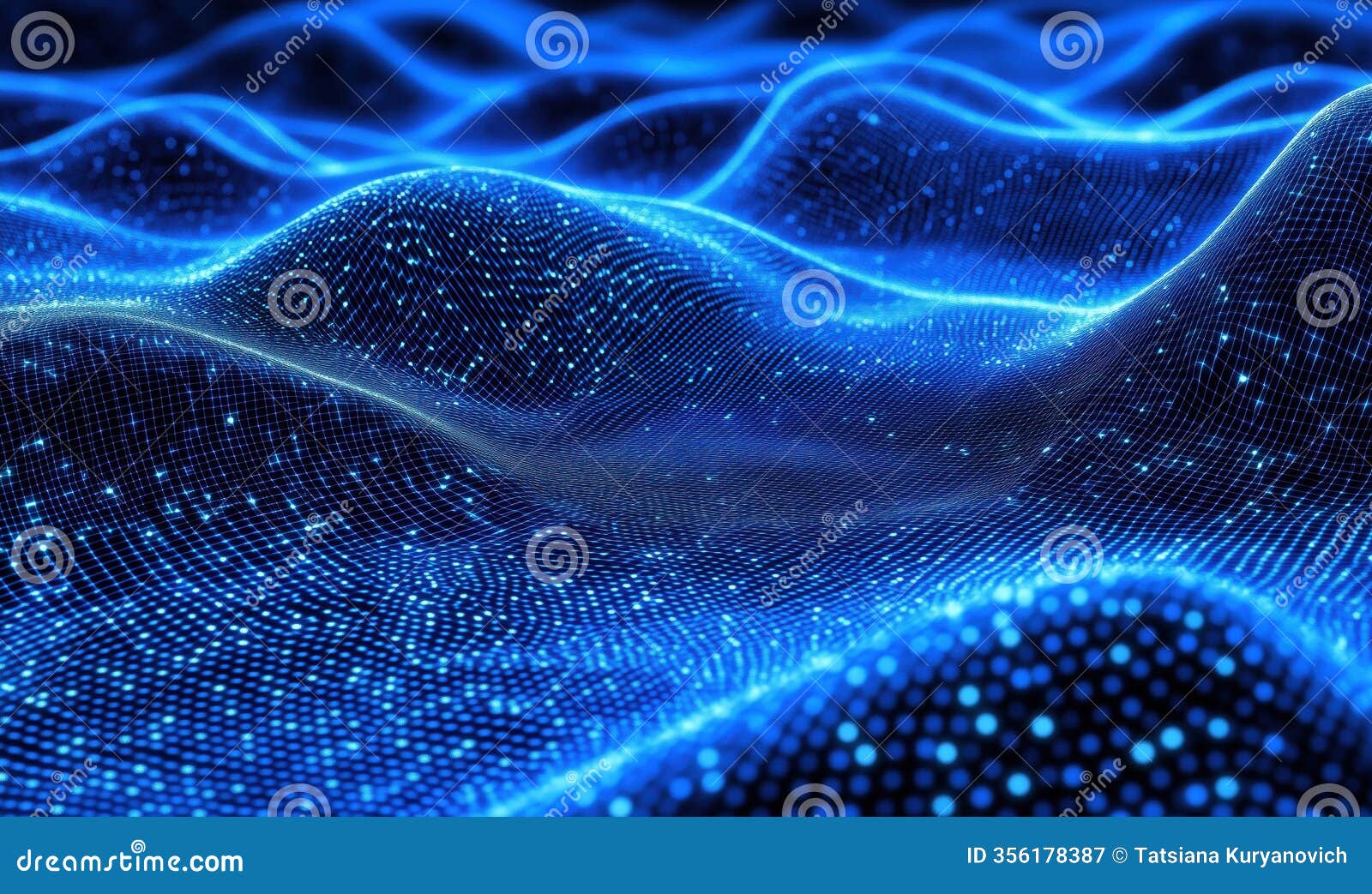 Digital Wave Patterns, Glowing Blue, Abstract Representation of Data ...