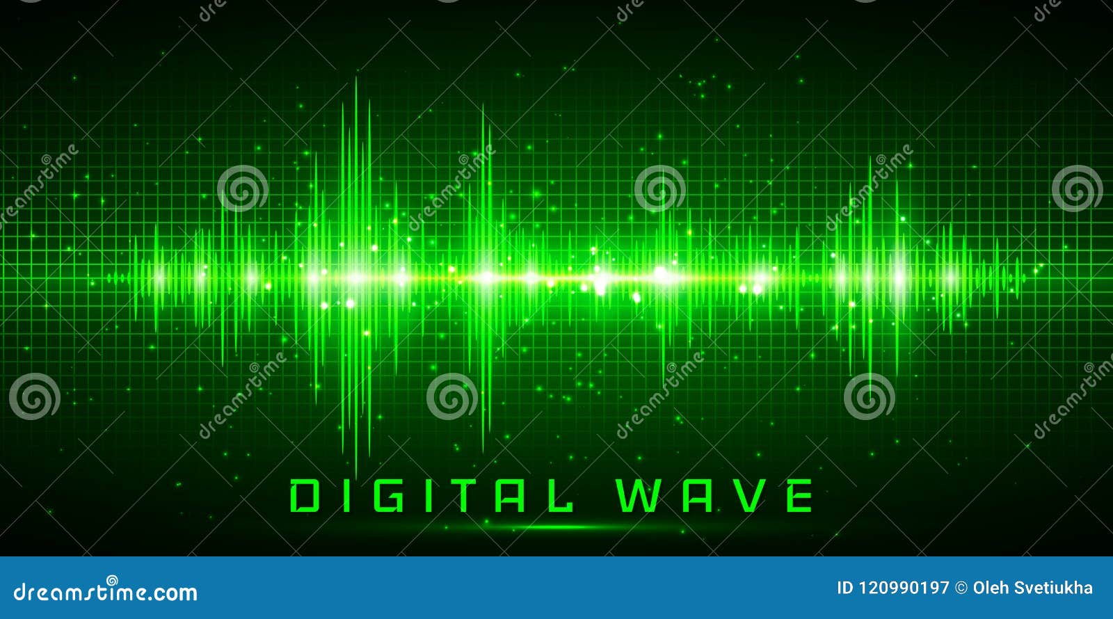 Digital Wave, Sound Waves Oscillating Glow Light, Abstract Technology ...