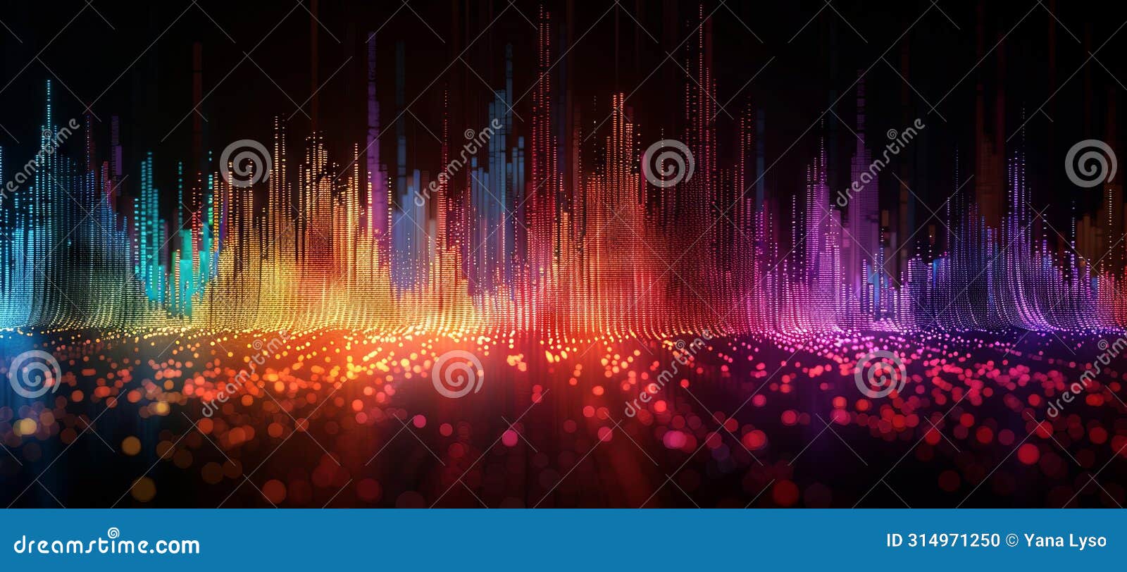Digital Wave Spectrum with Dynamic Particle System in a Data Flow Visualization. Conceptual ...