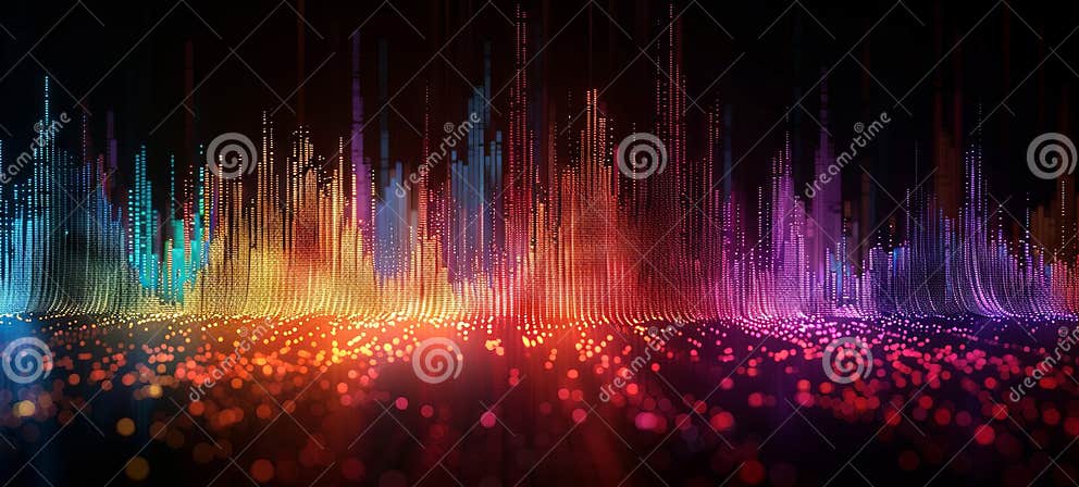 Digital Wave Spectrum With Dynamic Particle System In A Data Flow 0552