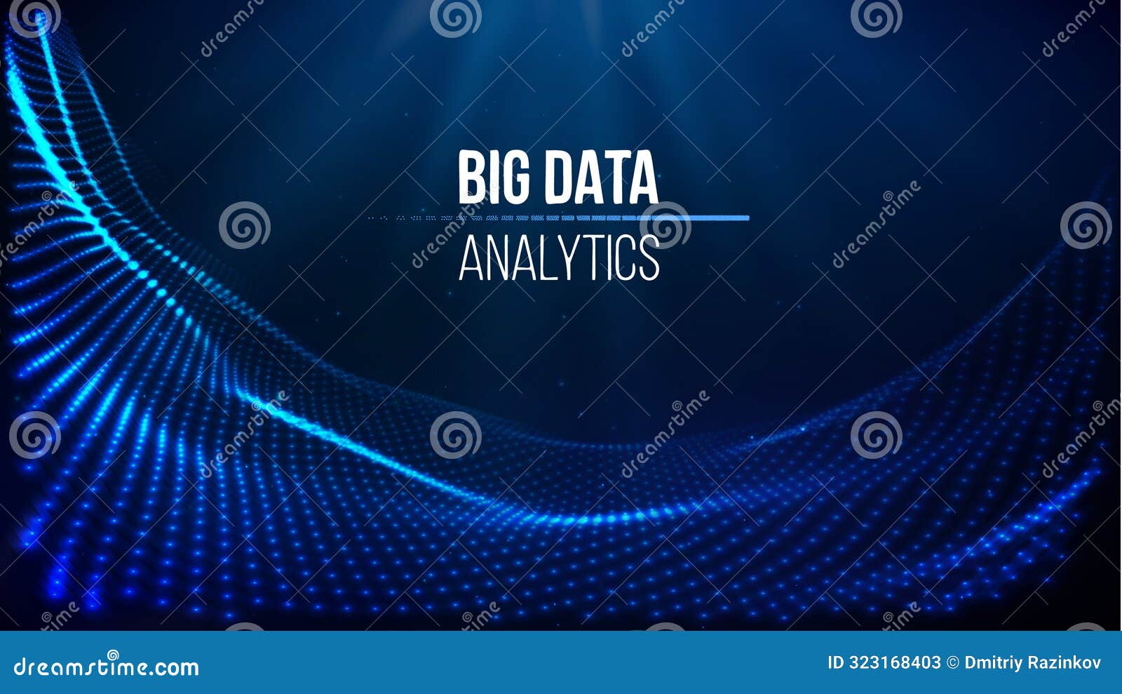 Digital Wave Visualization of Big Data Analytics in a Blue Futuristic ...