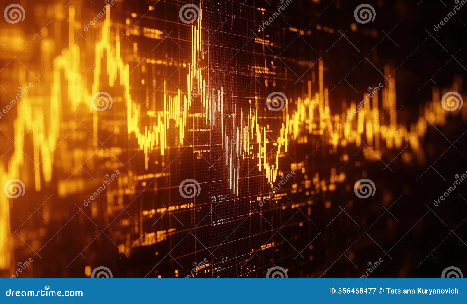 Digital Waveform Visualization, Abstract Representation of Sound or ...