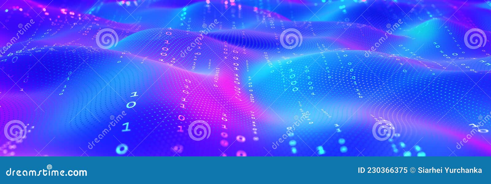 Digital Waves. Data Analysis. Binary Code Stock Illustration ...