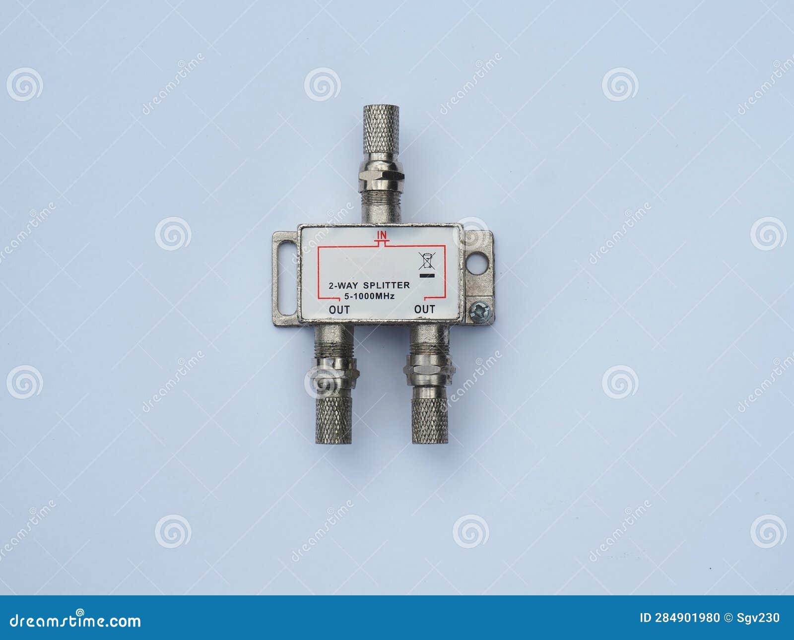 Digital 2-way Coaxial Cable Splitter Stock Photo - Image of input ...