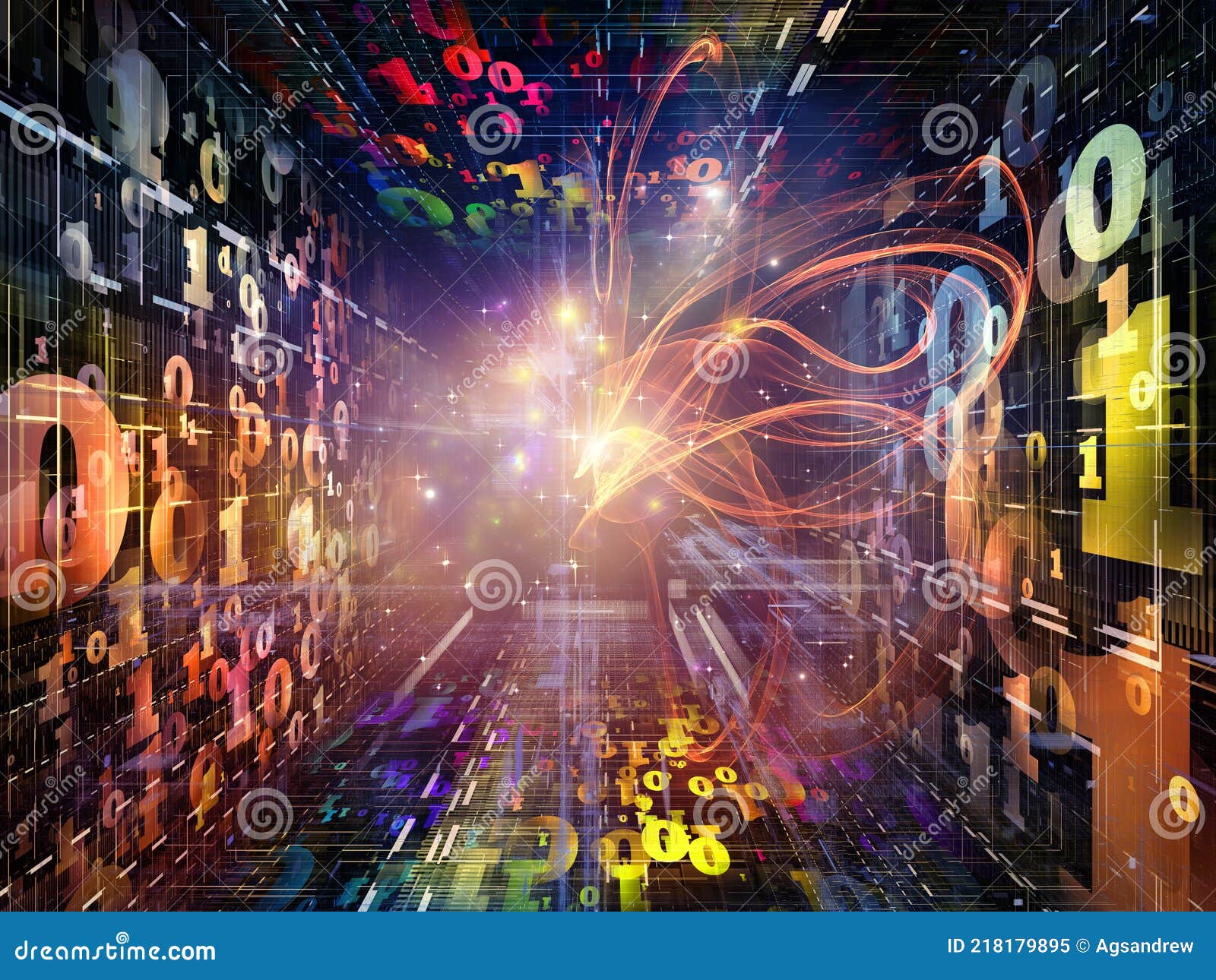 Digital Way stock illustration. Illustration of light - 218179895