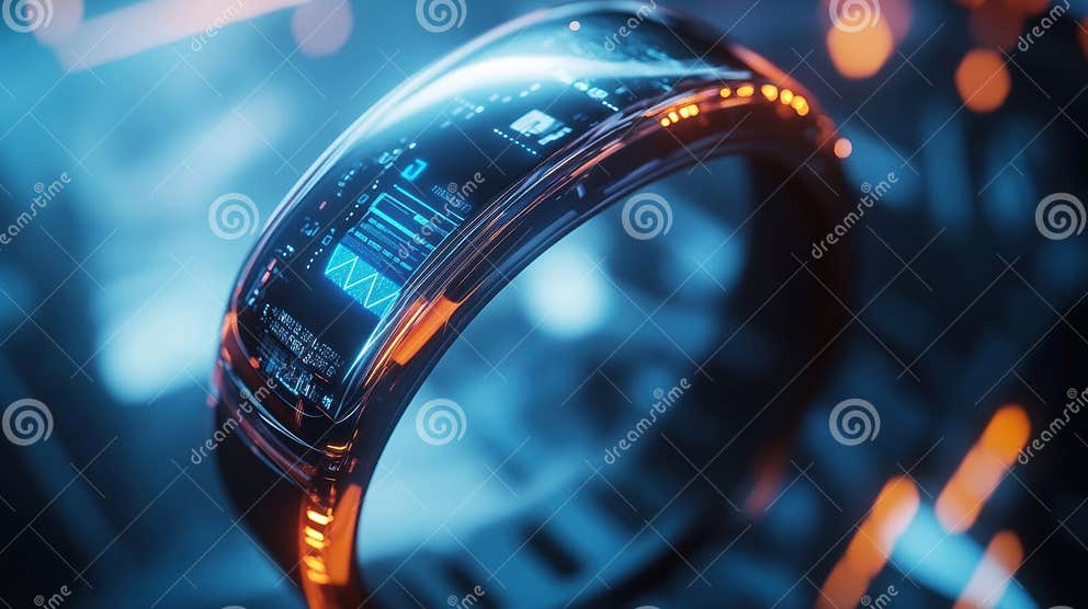 Digital Wearable Device Representing Innovative Tech Advancements Stock ...