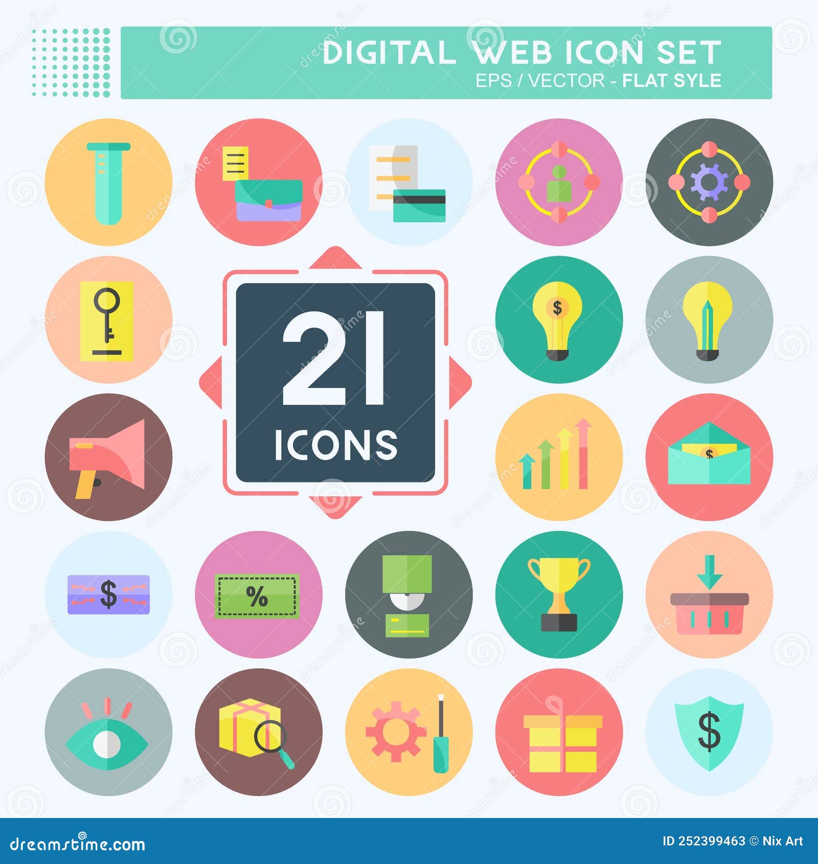 Digital Web Icon Set. Suitable for Digital Web Symbol. Flat Style ...