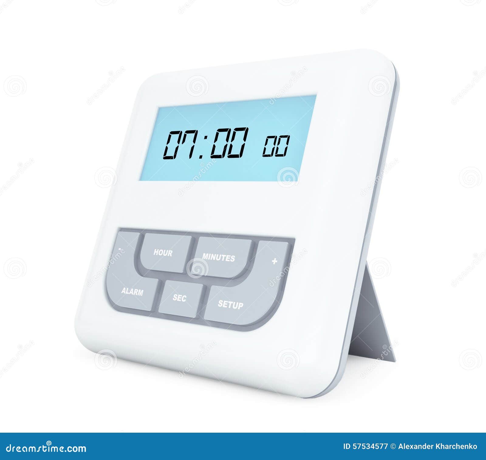 Digital-Wecker Mit LCD-Anzeige Stockbild - Bild von minute, metall ...