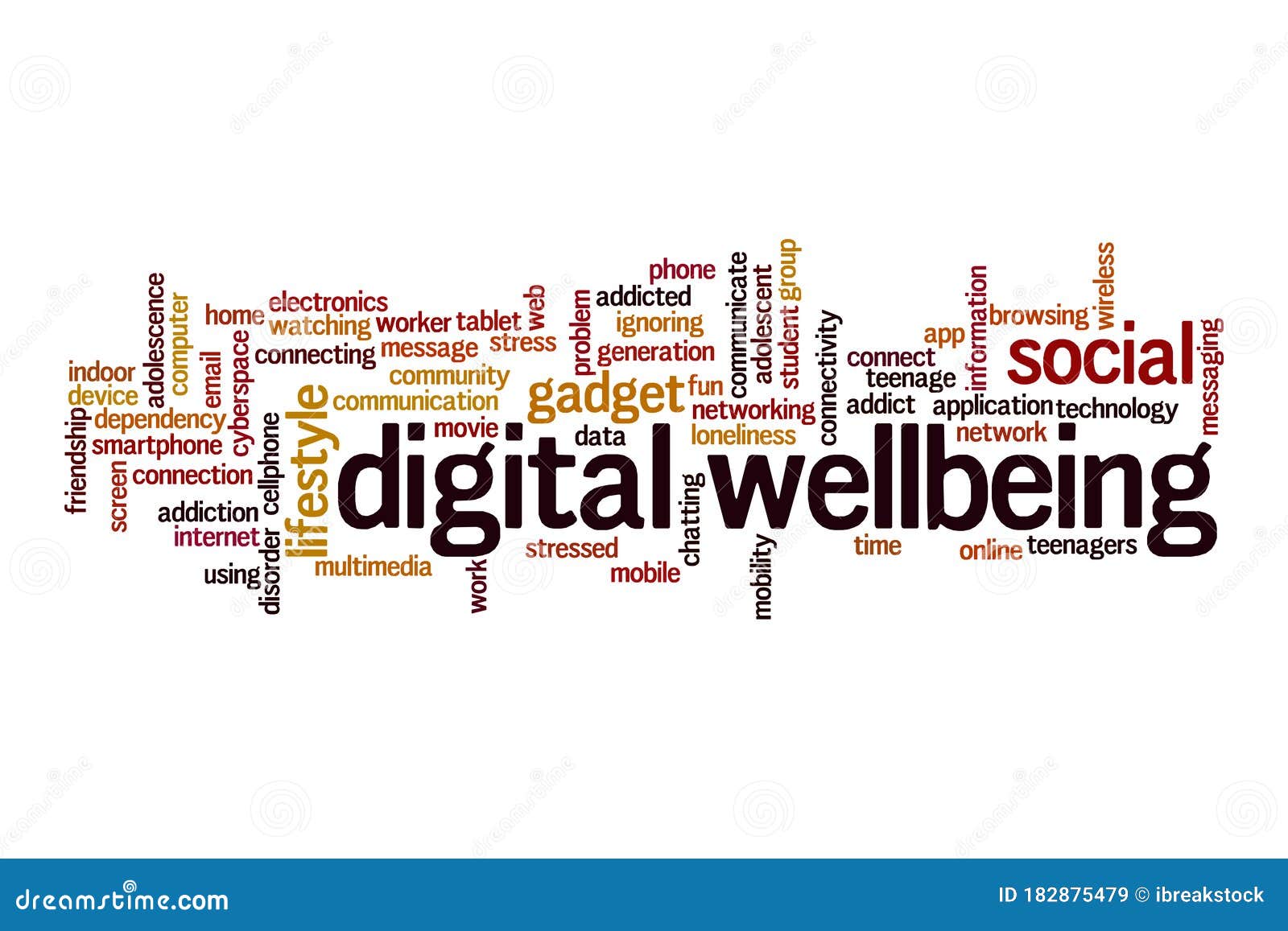 Digital Wellbeing Cloud Concept Stock Illustration - Illustration of ...