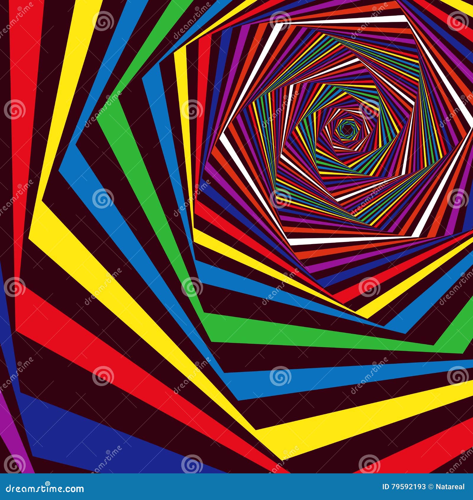 Digital Whirling Multicolor Hexagonal Forms Stock Vector - Illustration ...