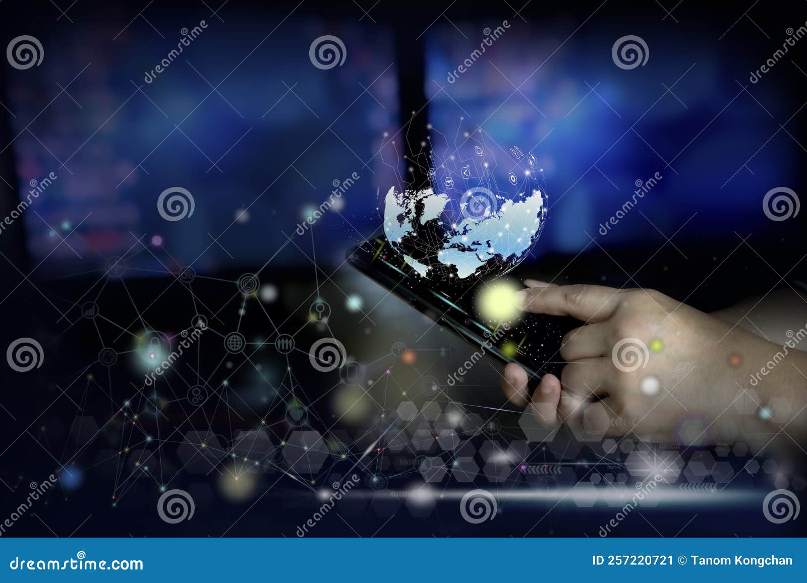 Digital Wireless Technology, Internet Network Connection Big Data Stock ...