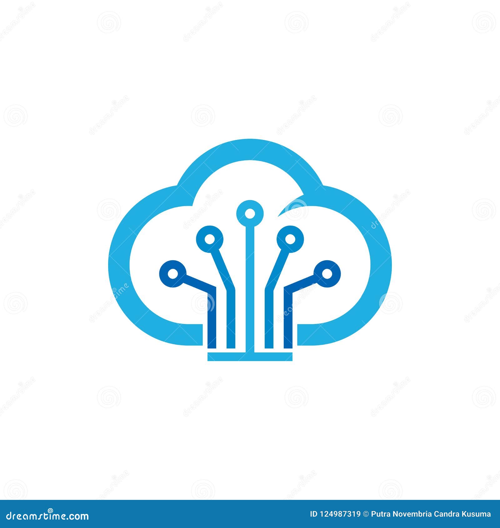 Digital-Wolke Logo Icon Design Vektor Abbildung - Illustration von ...