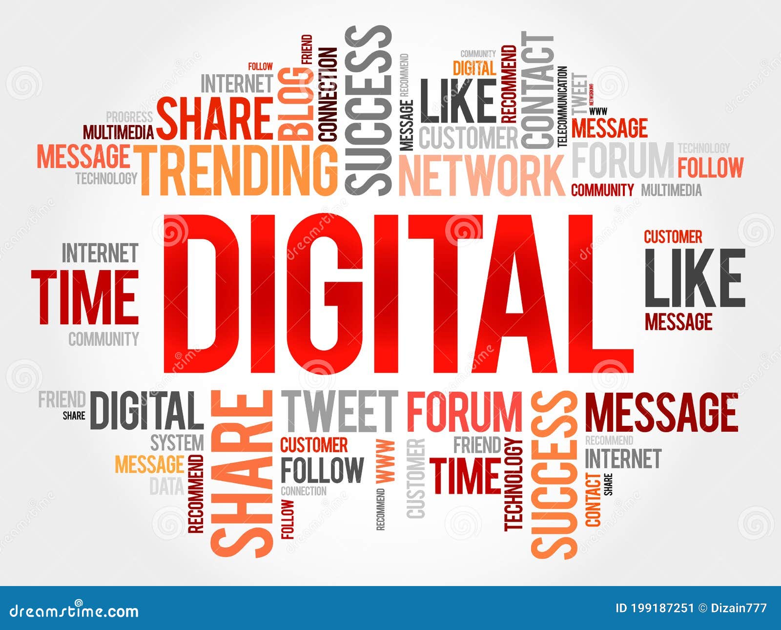 Digital word cloud stock illustration. Illustration of hand - 199187251