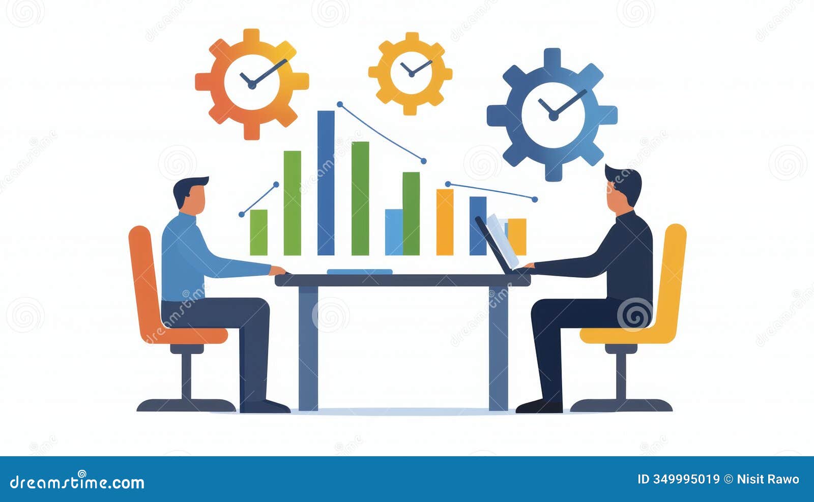 Digital Workflow Optimization Tools for Team Projects and Collaboration Stock Illustration ...