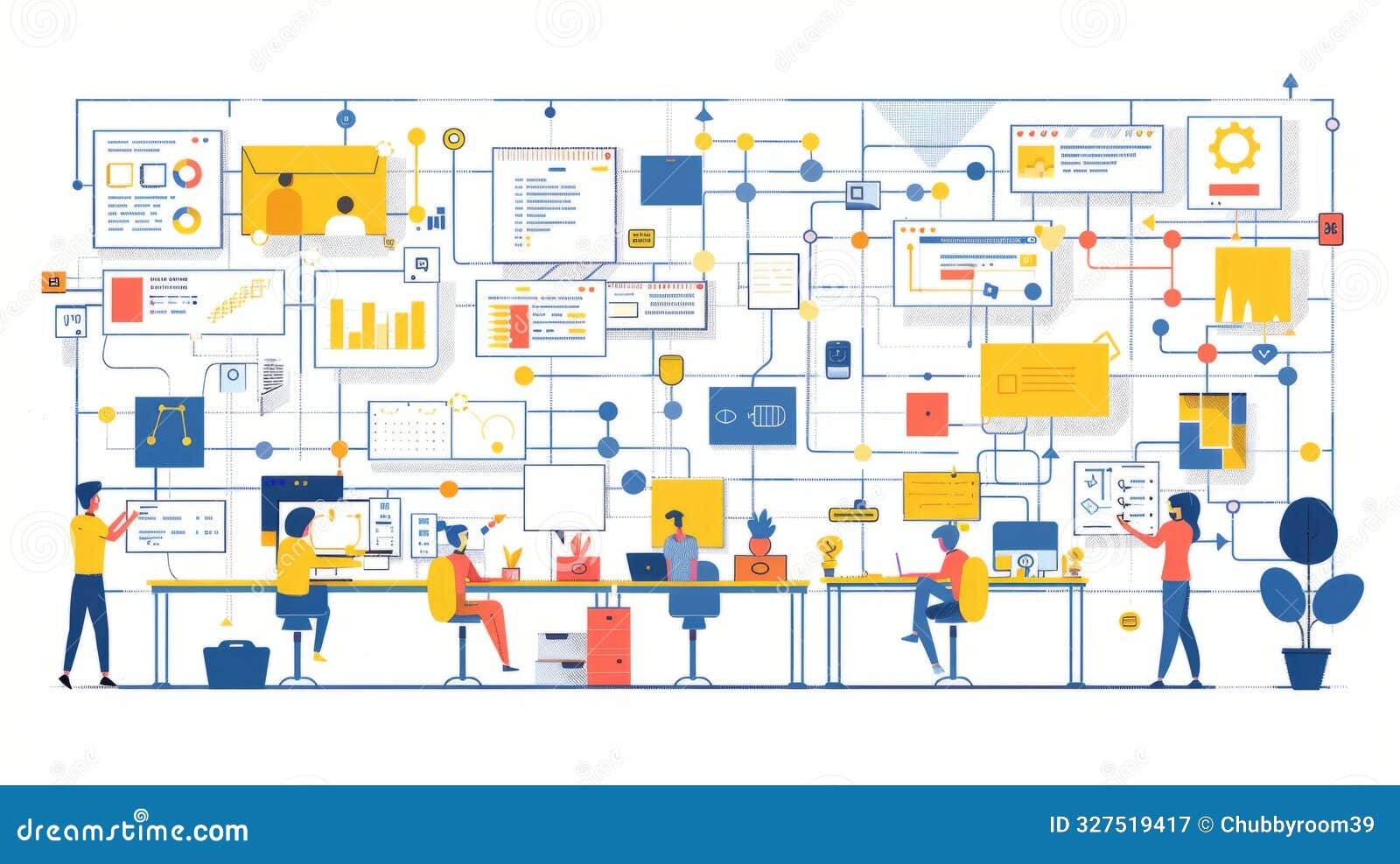 Digital Workplace, an Illustration of a Technology-driven Team ...