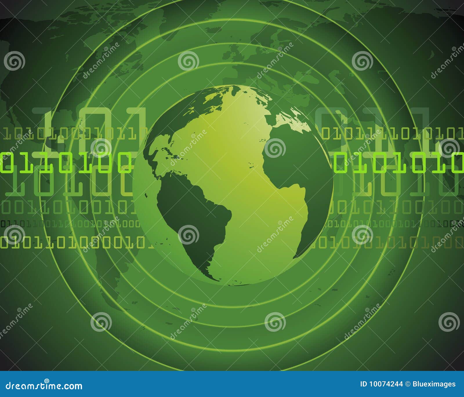 Computerized World Map Royalty-Free Cartoon | CartoonDealer.com #6009551