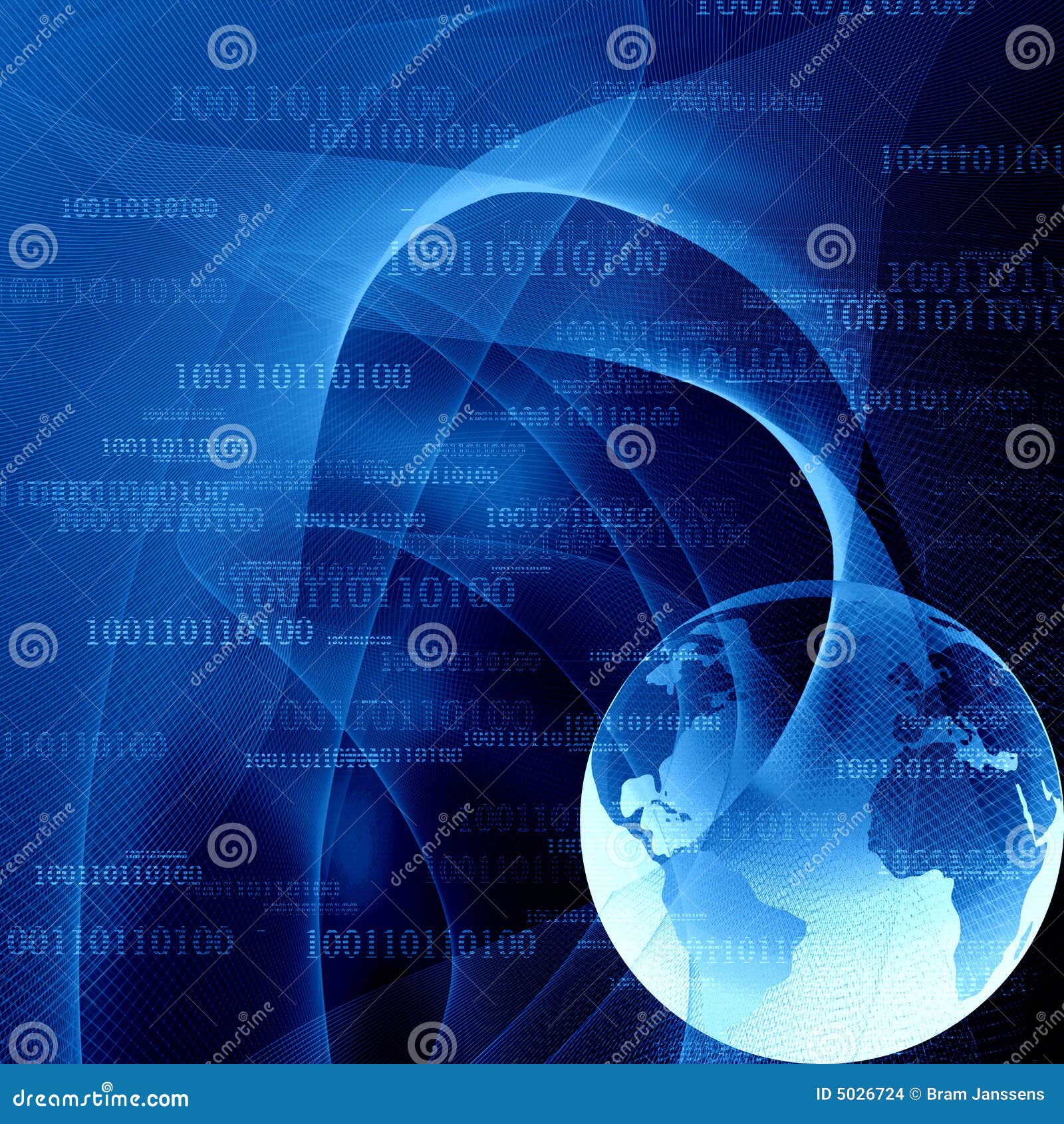 Digital world stock illustration. Illustration of earth - 5026724