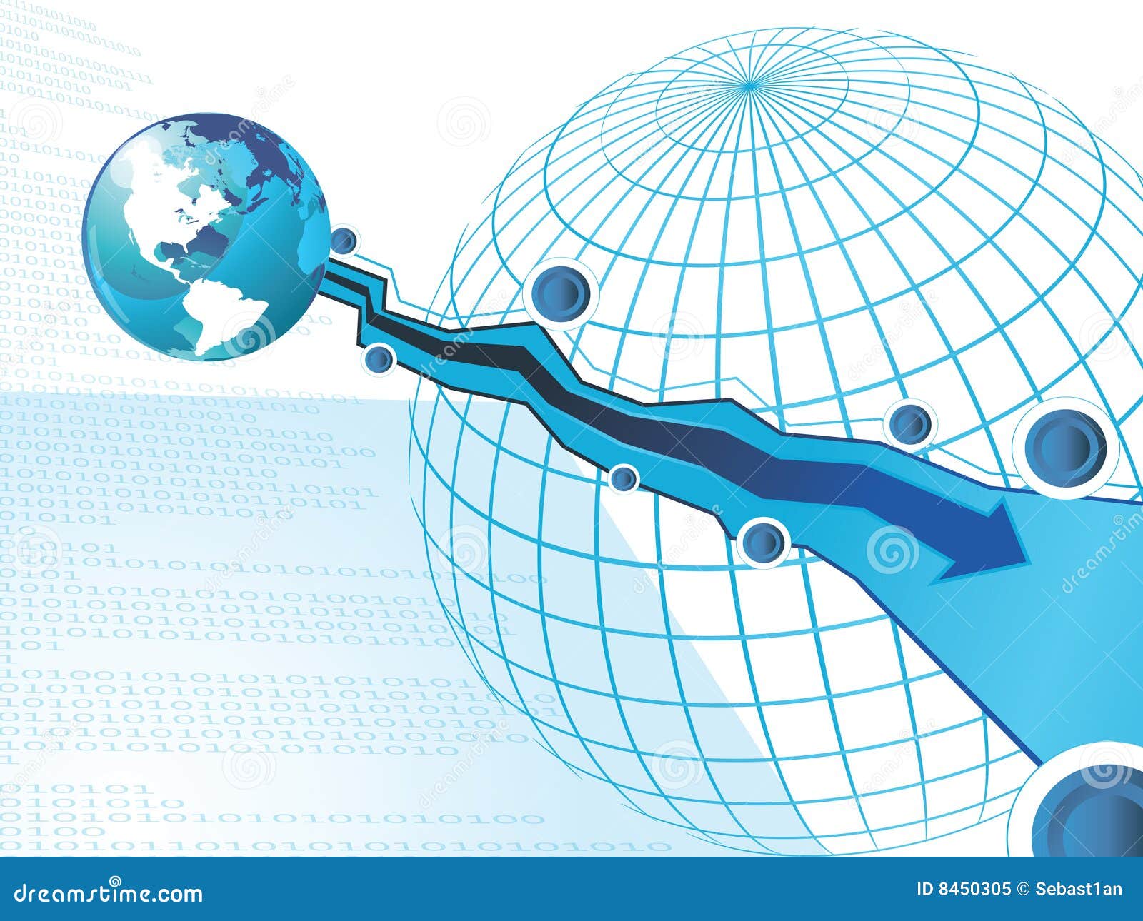 Digital world stock vector. Illustration of continent - 8450305