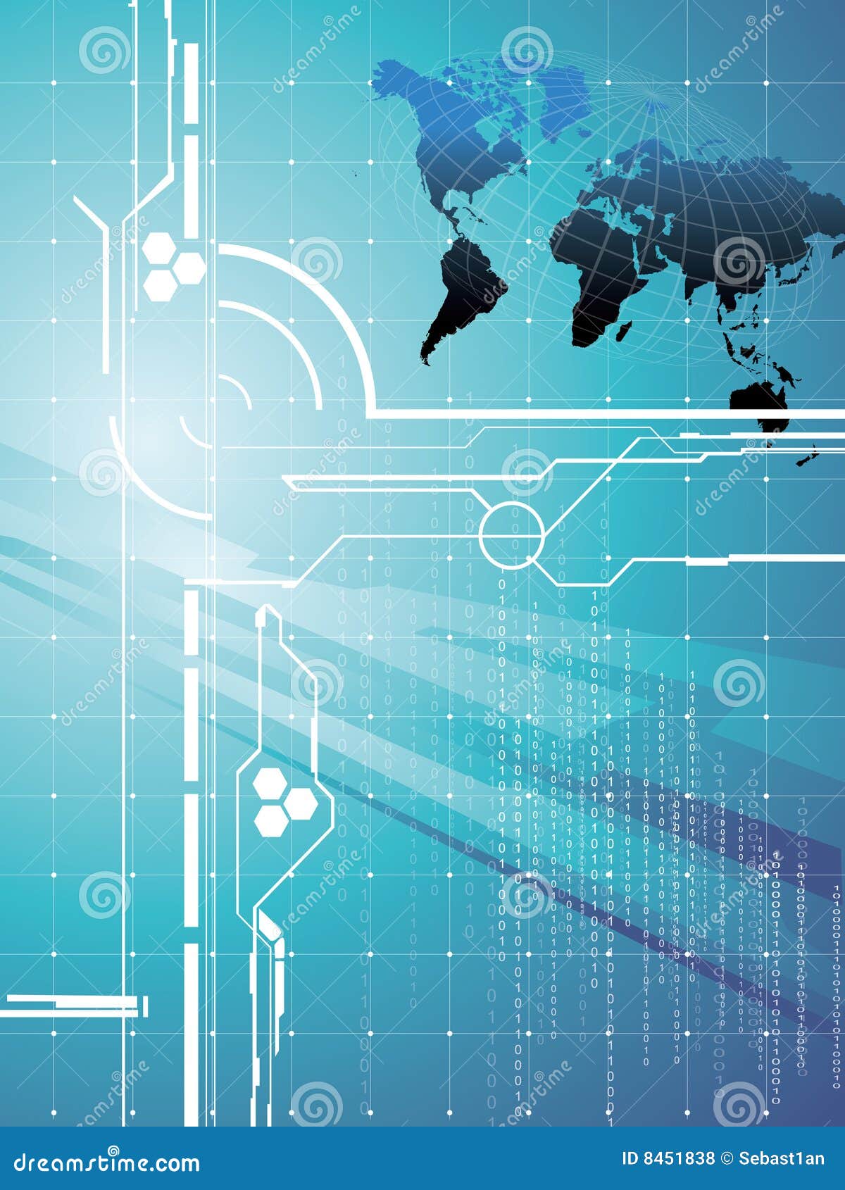 Digital world stock vector. Illustration of database, email - 8451838