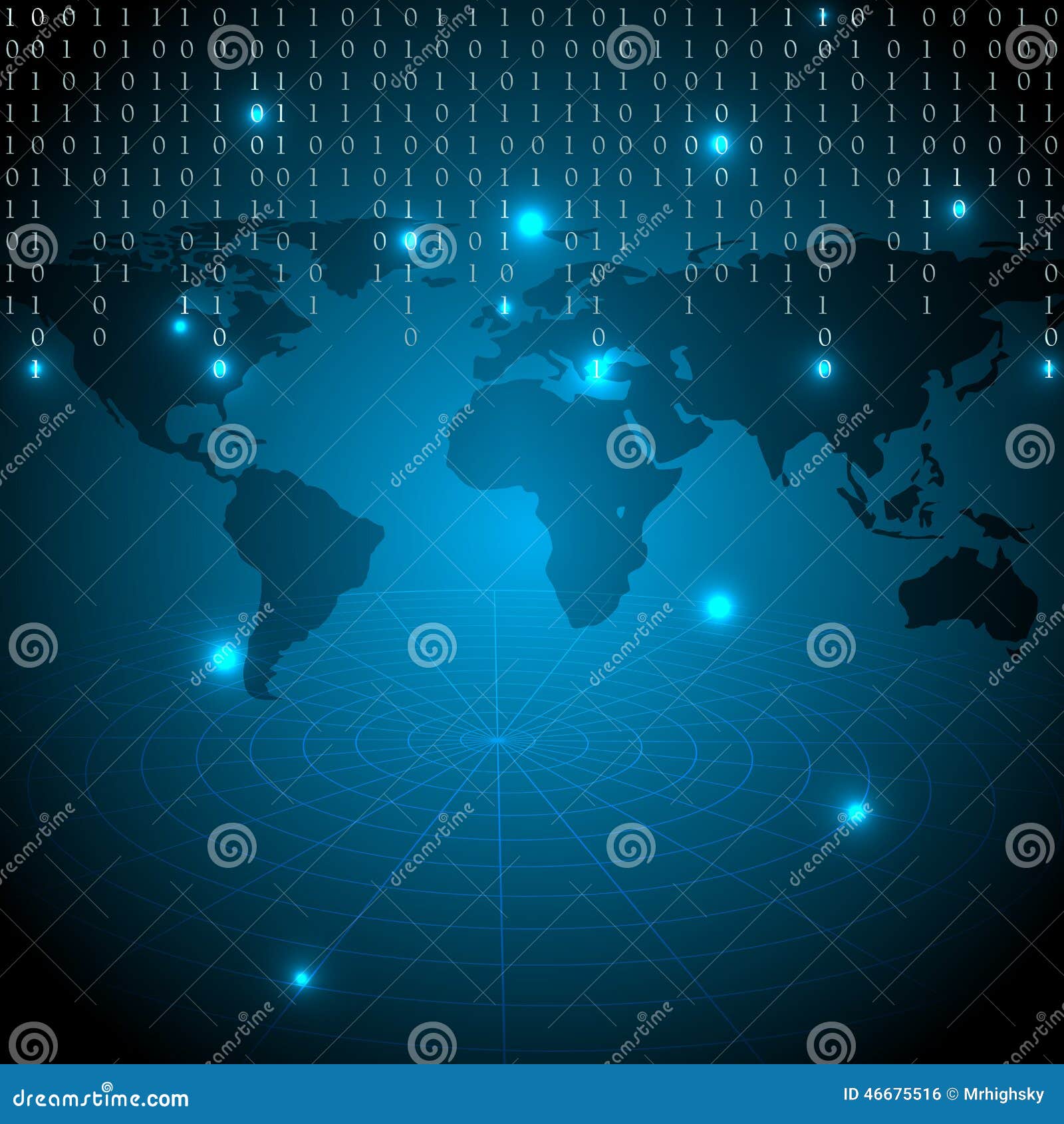 Digital world background stock vector. Illustration of world - 46675516