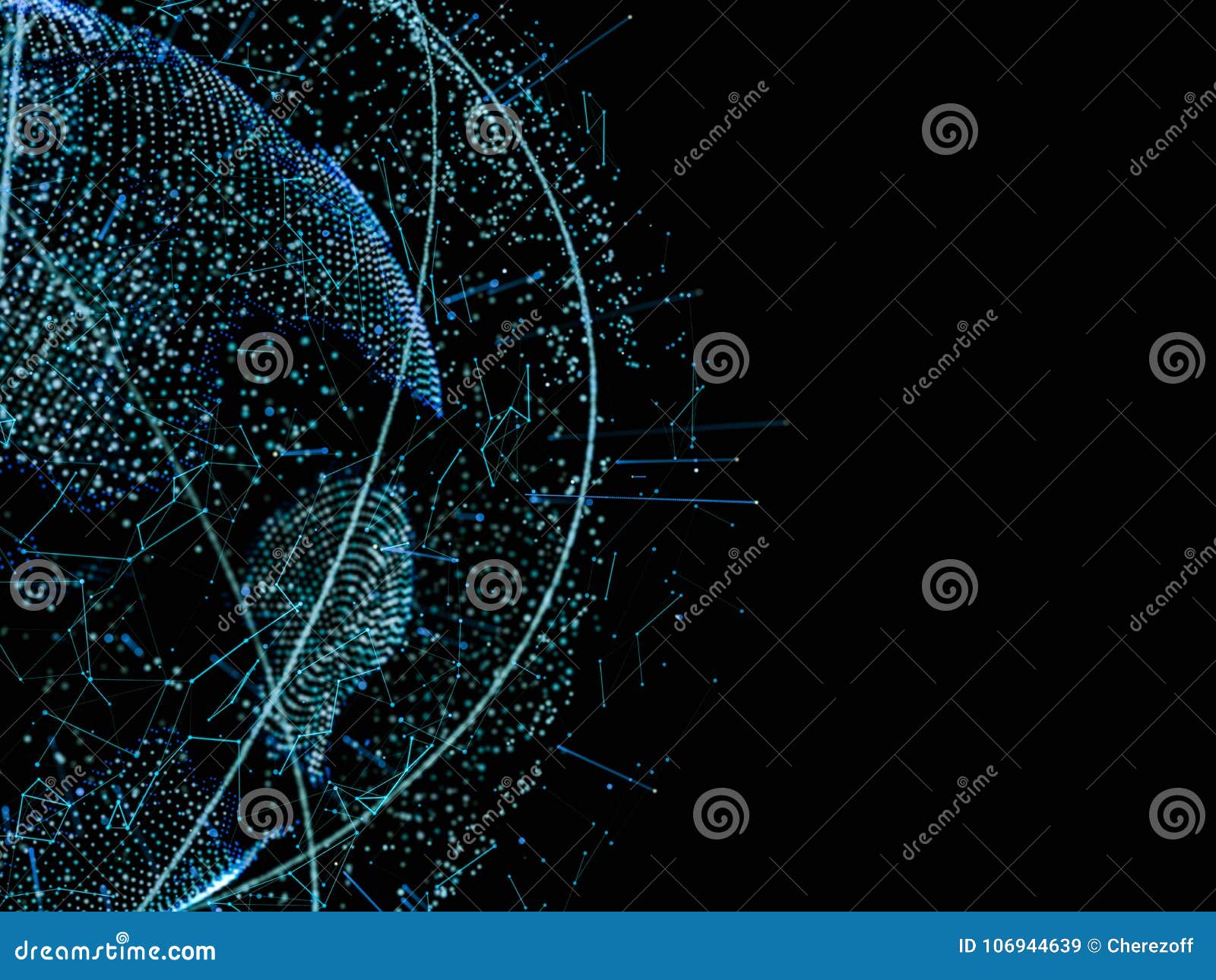 Digital World on Balck Background Stock Illustration - Illustration of ...