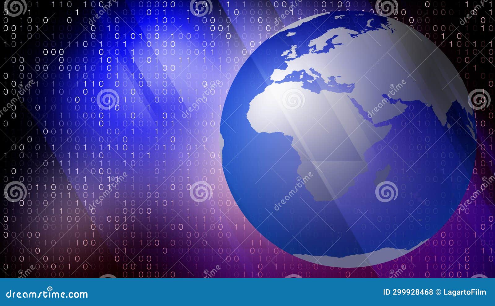 Digital World Binary Globe Rectangles for Technology News World Map ...