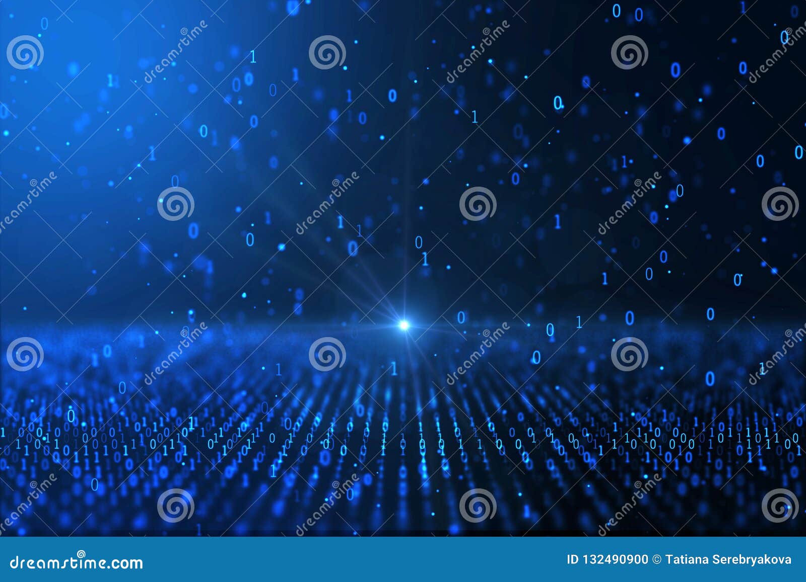Digital World Concept Computer Generated Blue Binary Background Stock ...