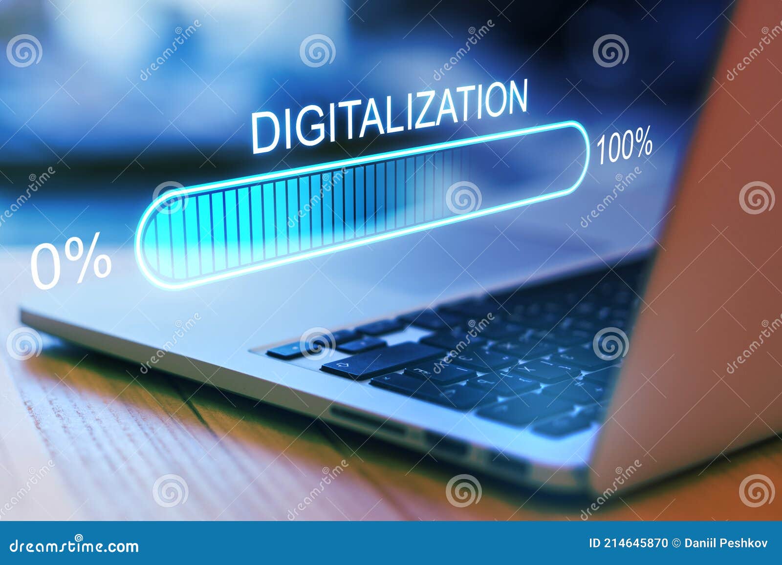 Digital World Concept with Hologram Stock Illustration - Illustration ...