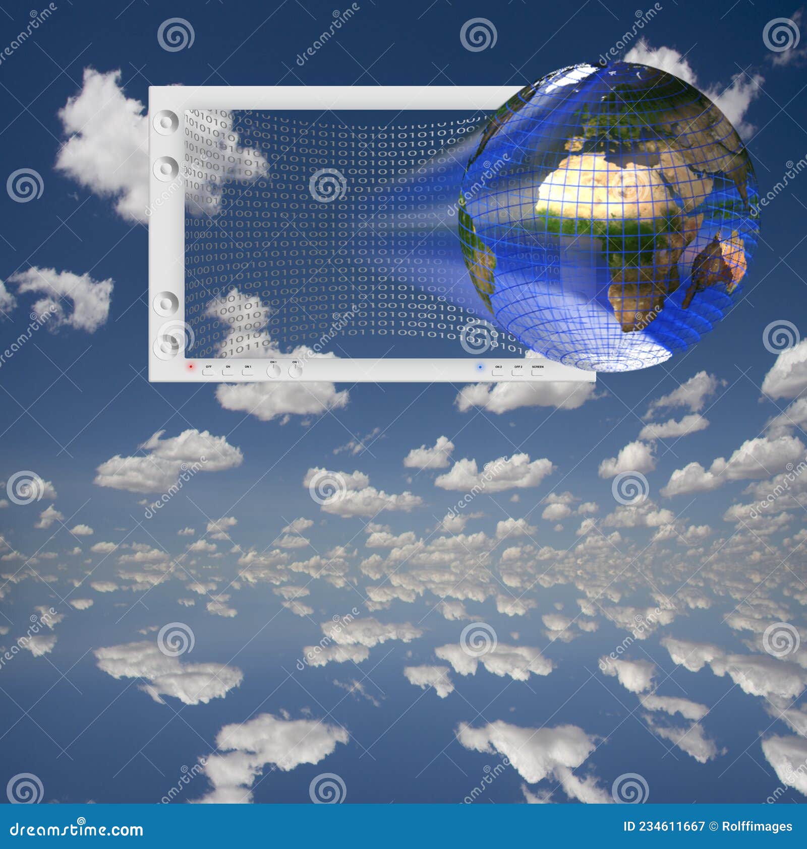 Digital World. 3D Rendering Stock Illustration - Illustration of wide ...