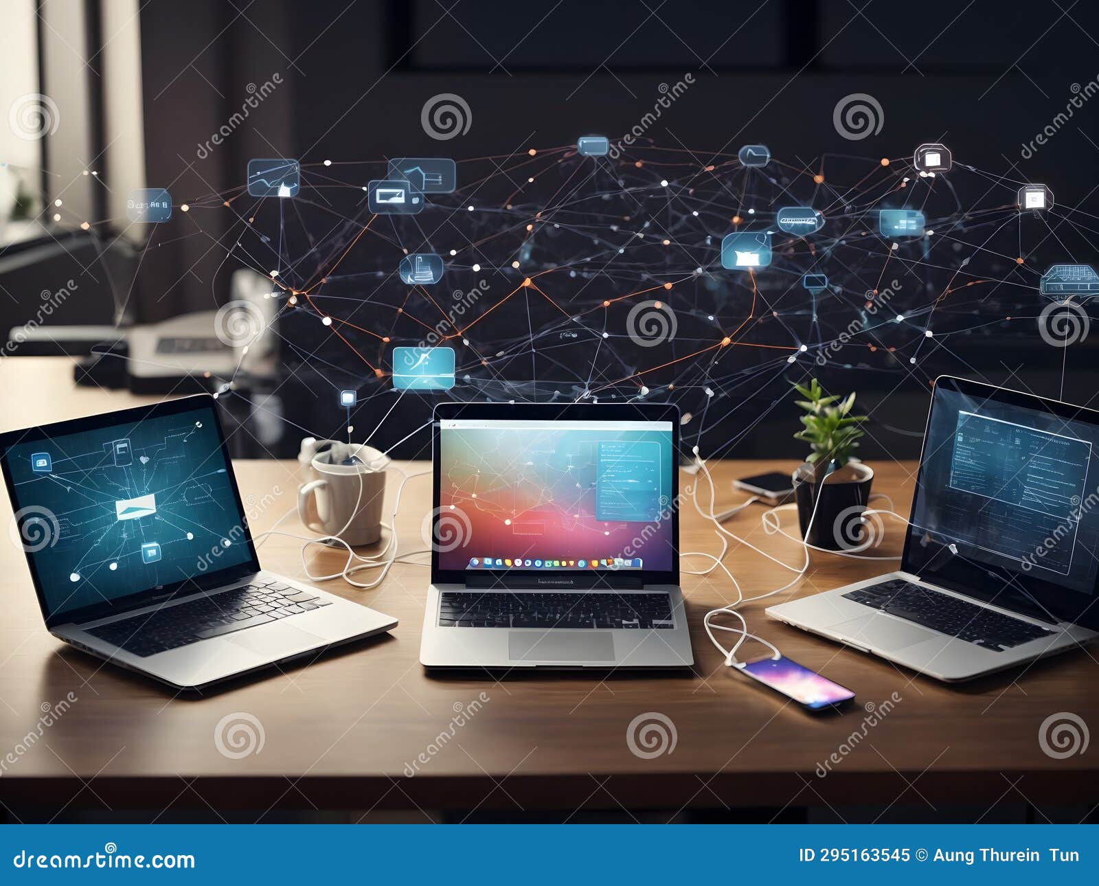 A Digital World with Data Privacy Concerns Stock Illustration ...