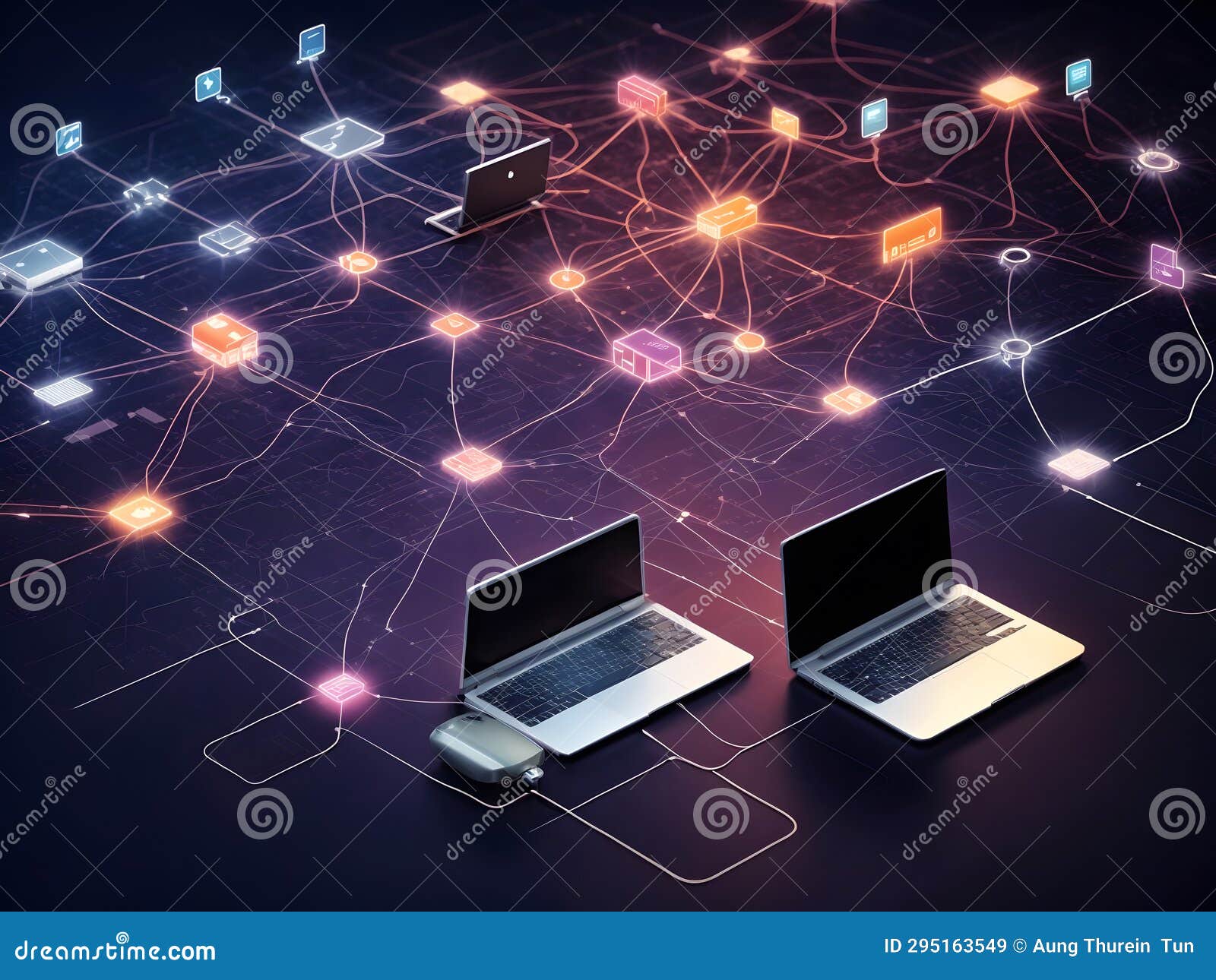 A Digital World with Data Privacy Concerns Stock Illustration ...