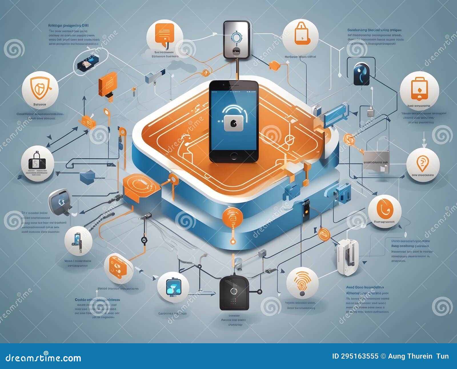 A Digital World with Data Privacy Concerns Stock Illustration ...