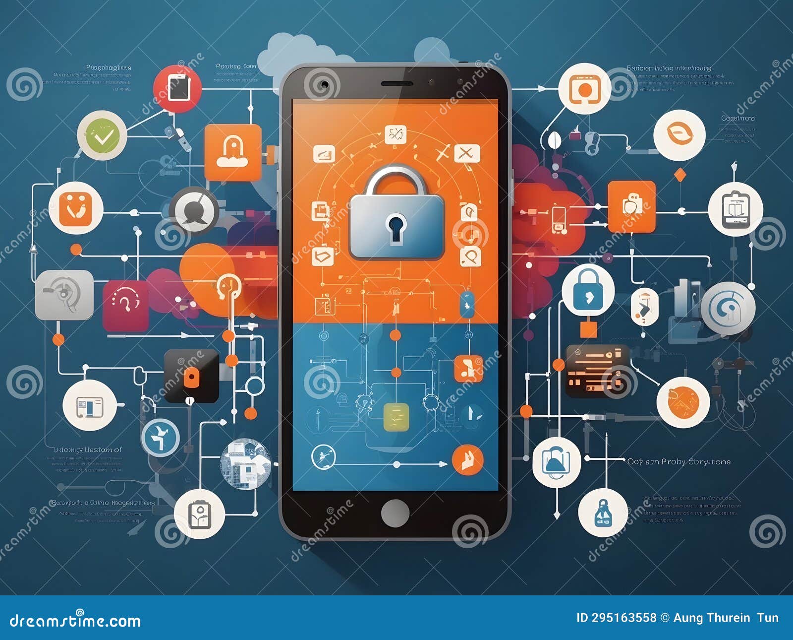 A Digital World with Data Privacy Concerns Stock Illustration ...