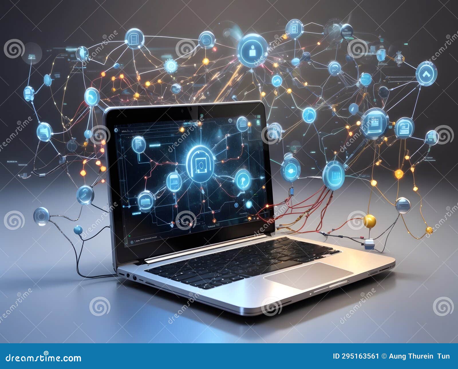 A Digital World with Data Privacy Concerns Stock Illustration ...