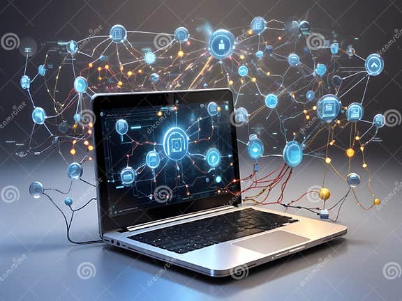 A Digital World with Data Privacy Concerns Stock Illustration ...