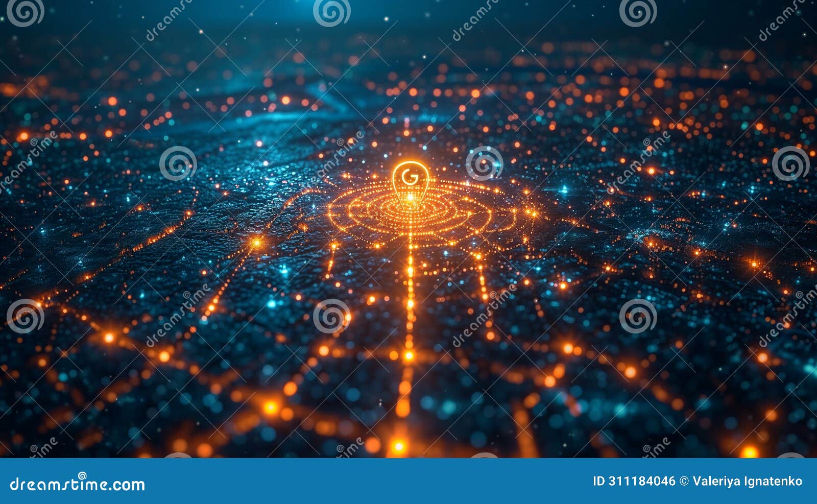 Digital World Emerging from Smartphone with GPS Arrow Pointing Forward ...